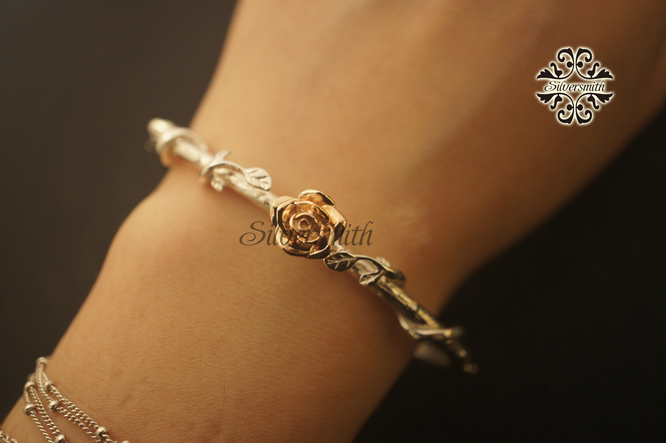 Rose Bracelet (18K Rose + 925 Silver Bangle)