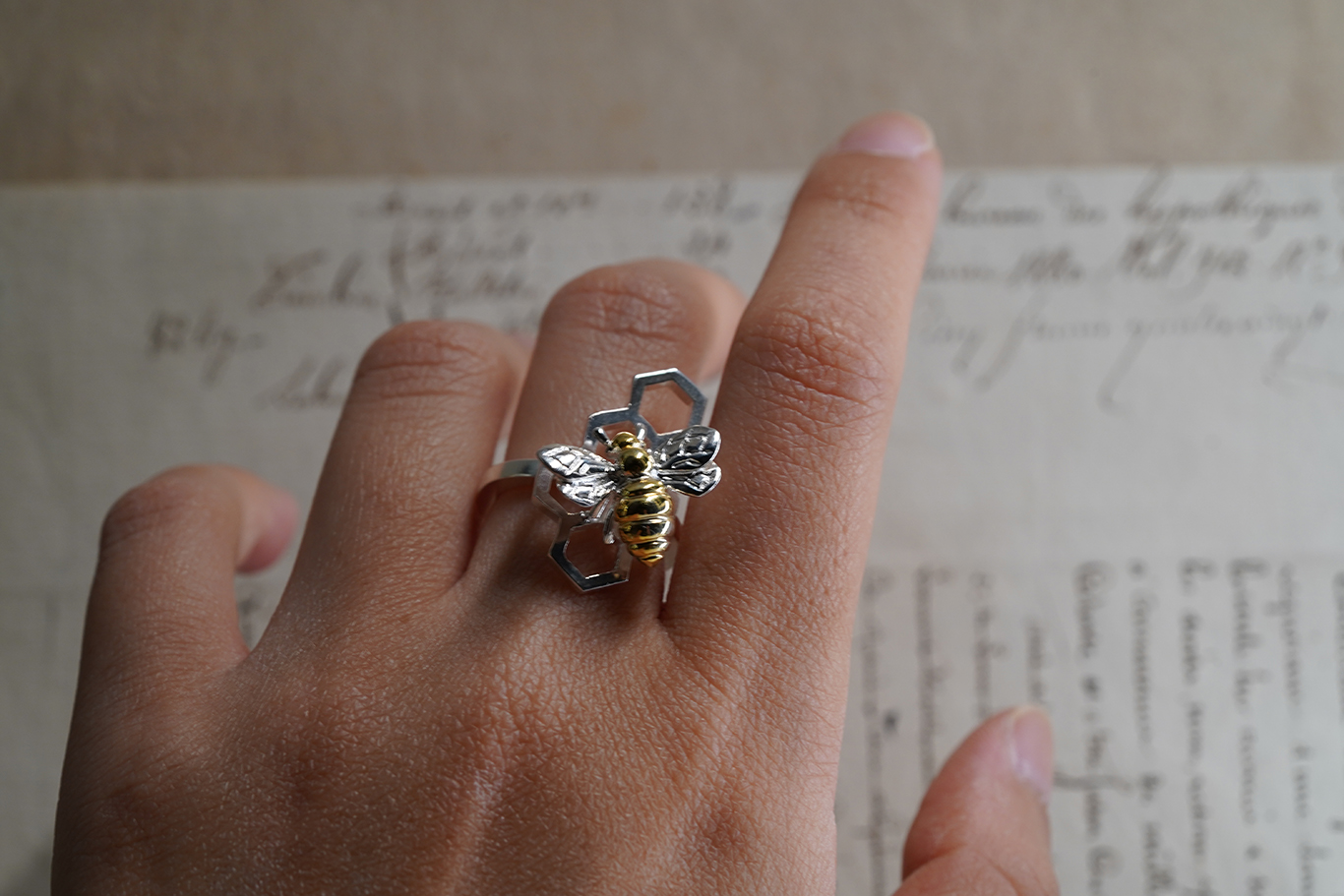 The Bee on Beehive Ring