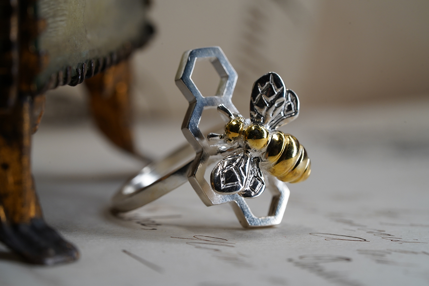 The Bee on Beehive Ring